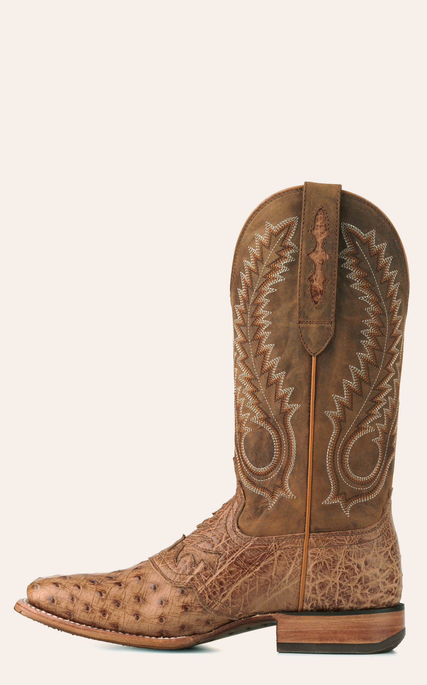 Durango Men's Saddletan Full Quill Ostrich with Saddlevamp Wide Square ...