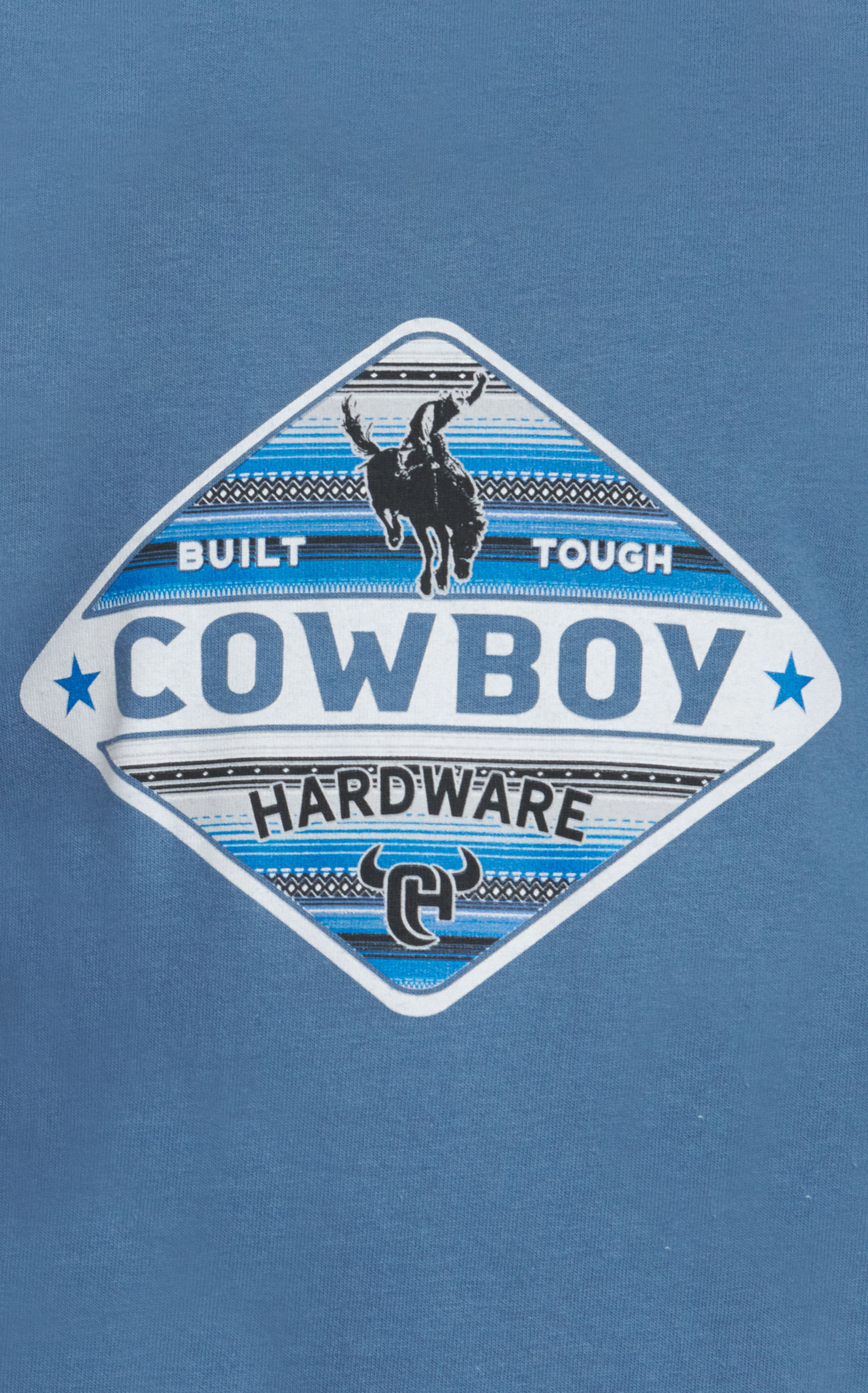 Cowboy Hardware Boy's Steel Blue Aztec Logo Graphic Short Sleeve T-Shirt