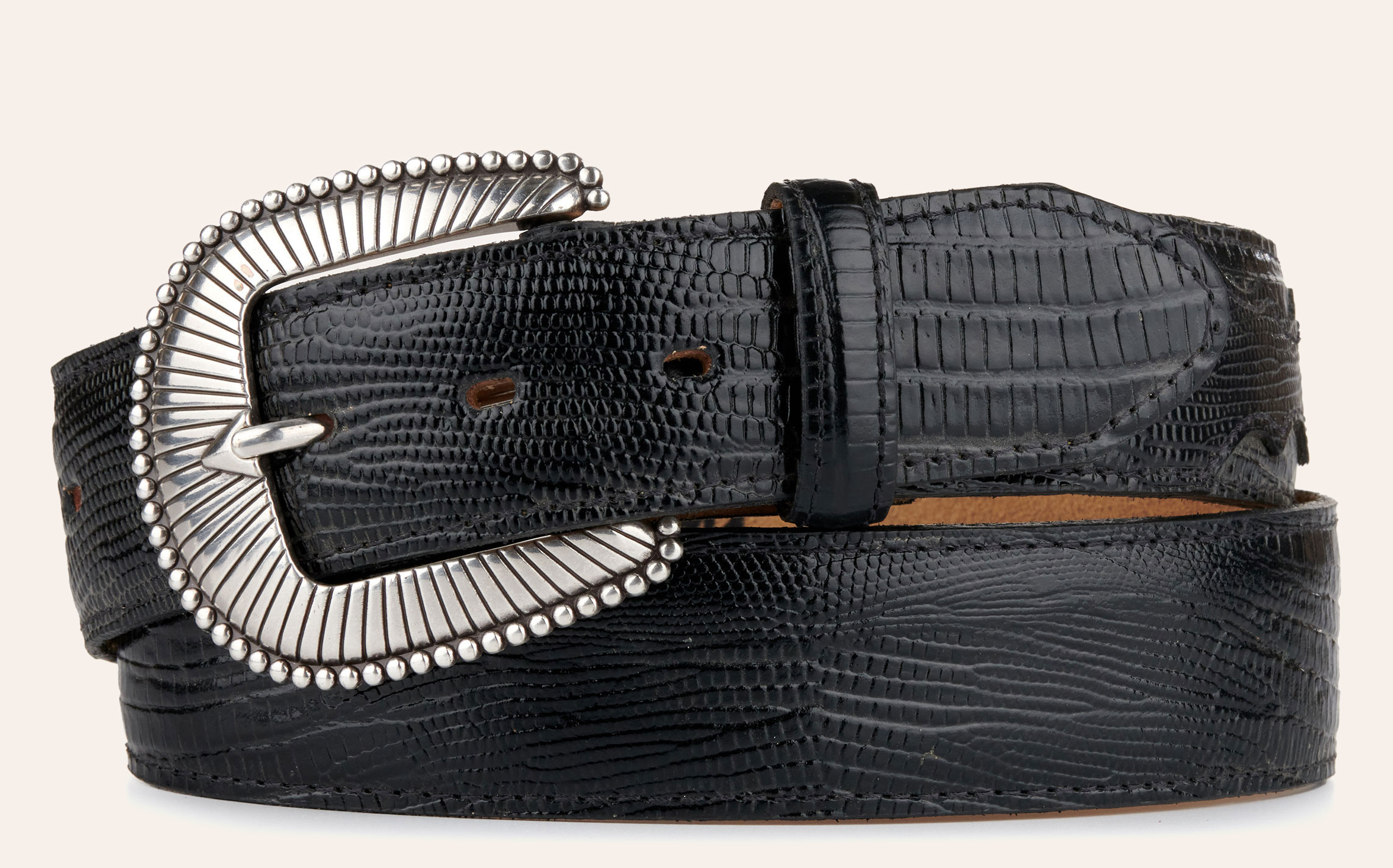 Tony Lama Men's Black Lizard Print Belt | Cavender's