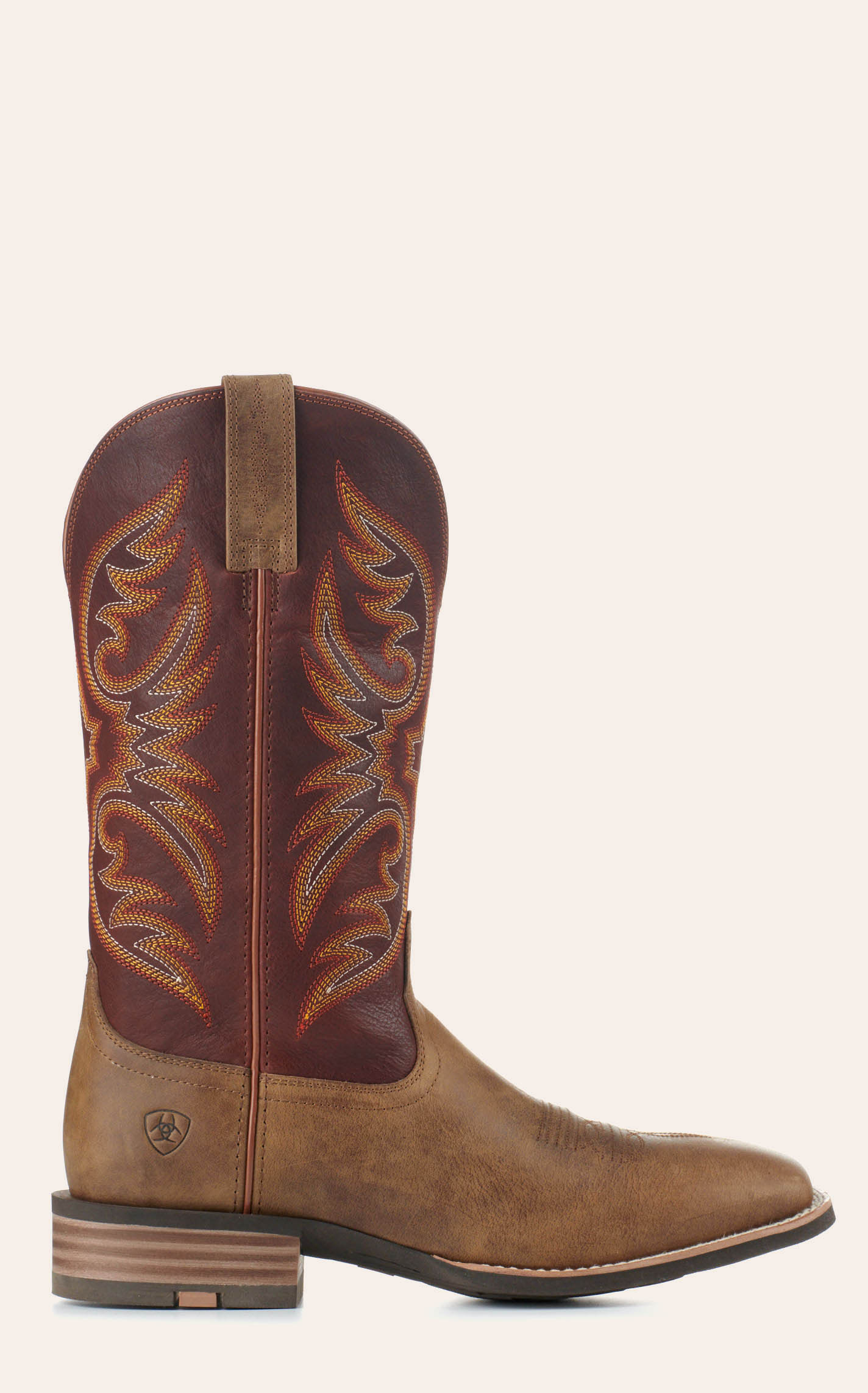Ariat Men's Ricochet Sandstorm Tan and Chestnut SmartLite Wide Square ...