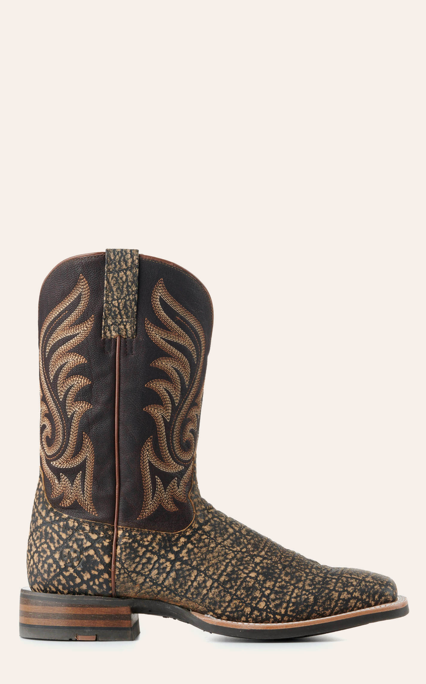 Ariat Men's Dark Chocolate and Dark Brown Elephant Print Wide Square ...