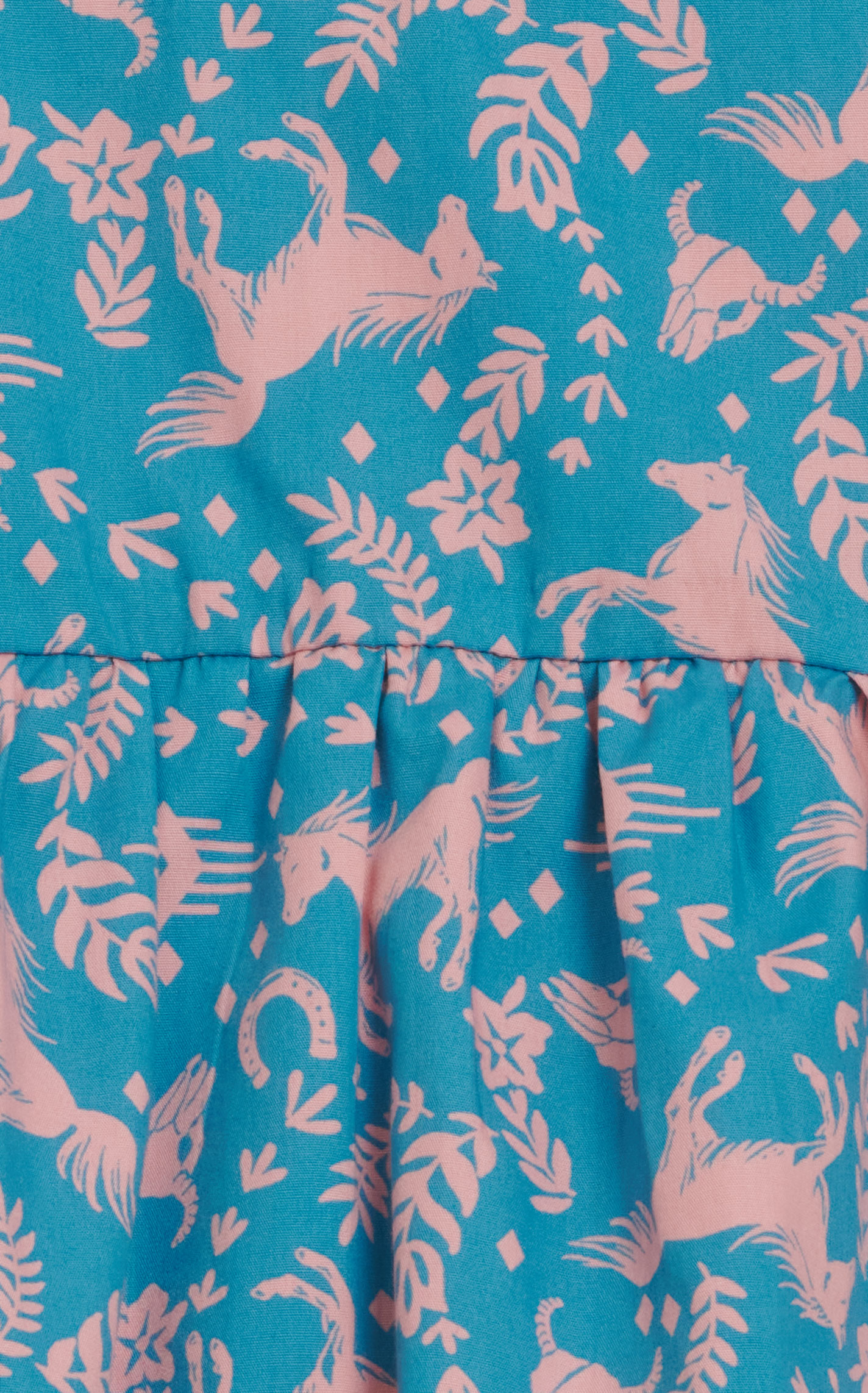 Wrangler Baby Girl's Cyan Blue & Pink Floral Horse Print Long Sleeve ...