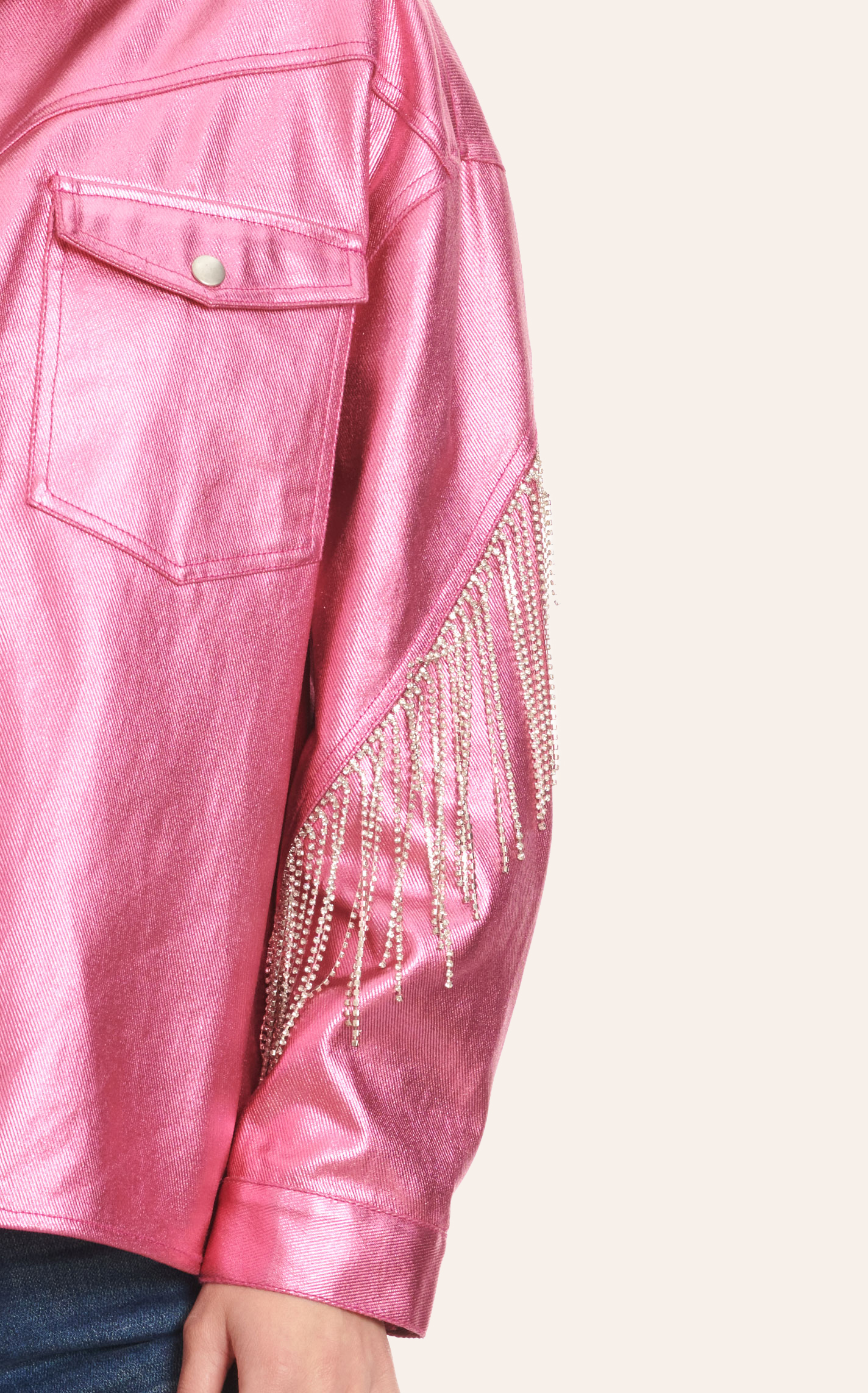 Fantastic Fawn Women's Shiny Hot Pink with Clear Crystal & Silver ...