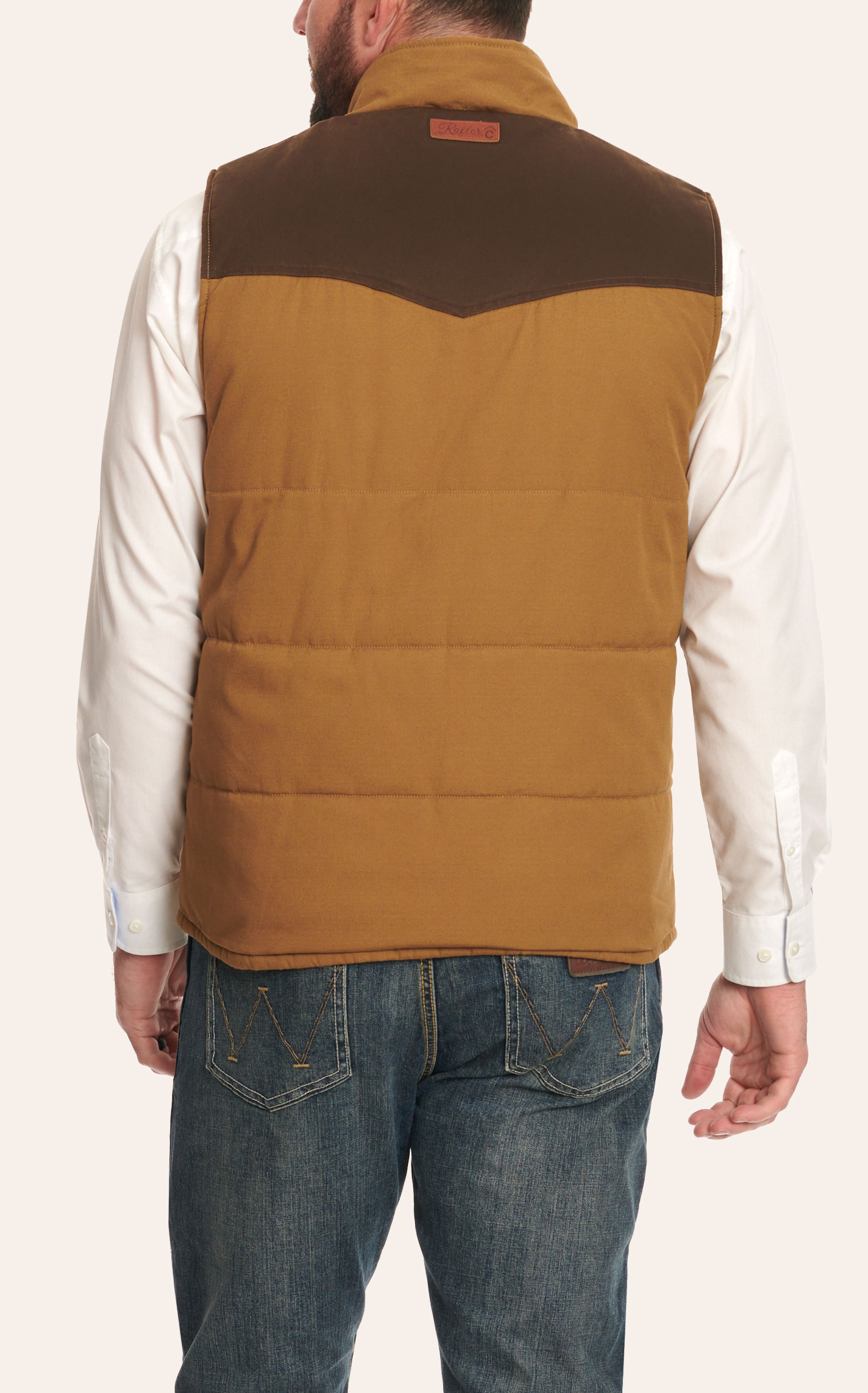 Rafter C Men's Camel and Chocolate Puff Canvas Big & Tall Vest