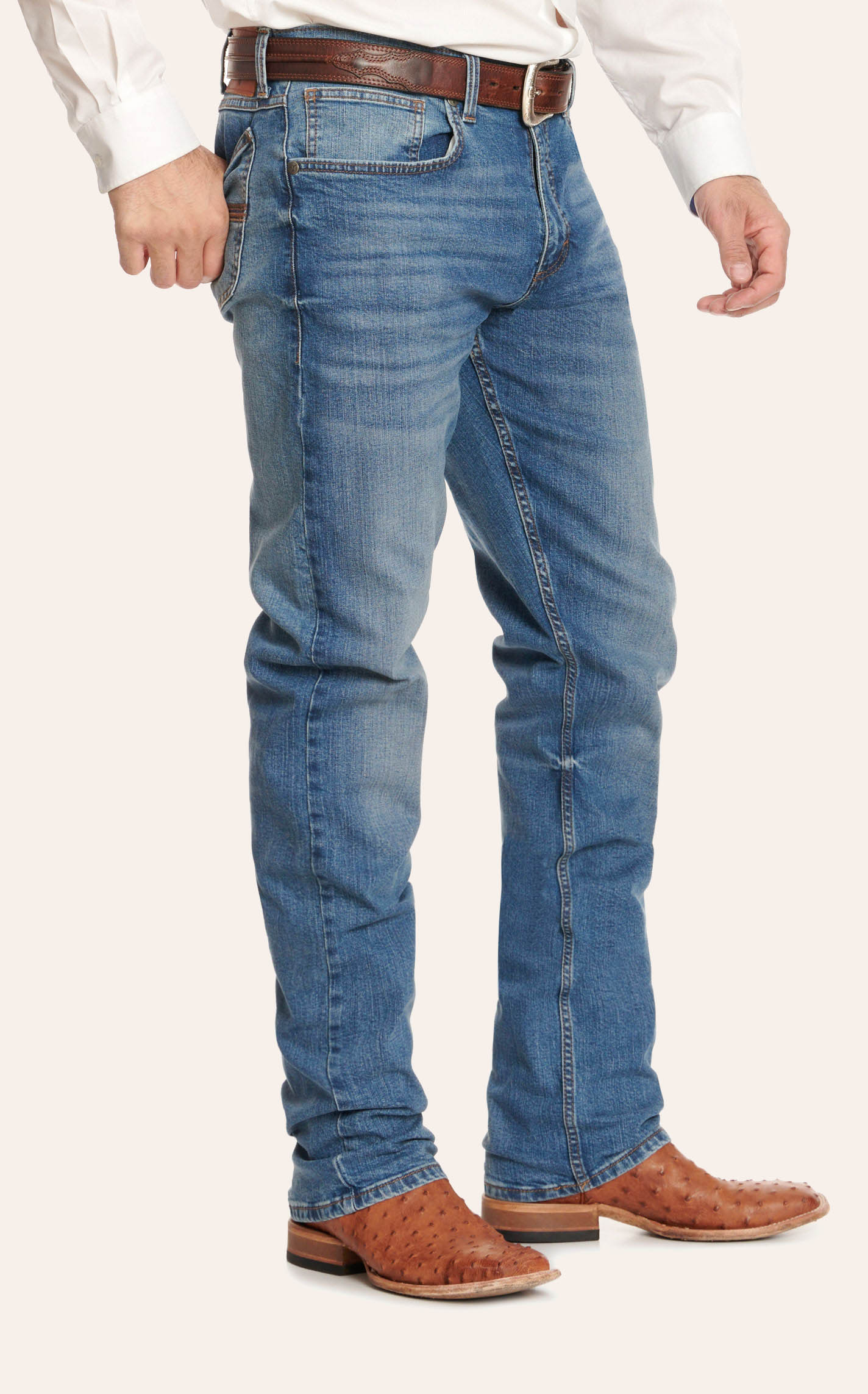Wrangler 20X Men's Lakeway 44 Light-Medium Wash Slim Fit Straight Leg ...