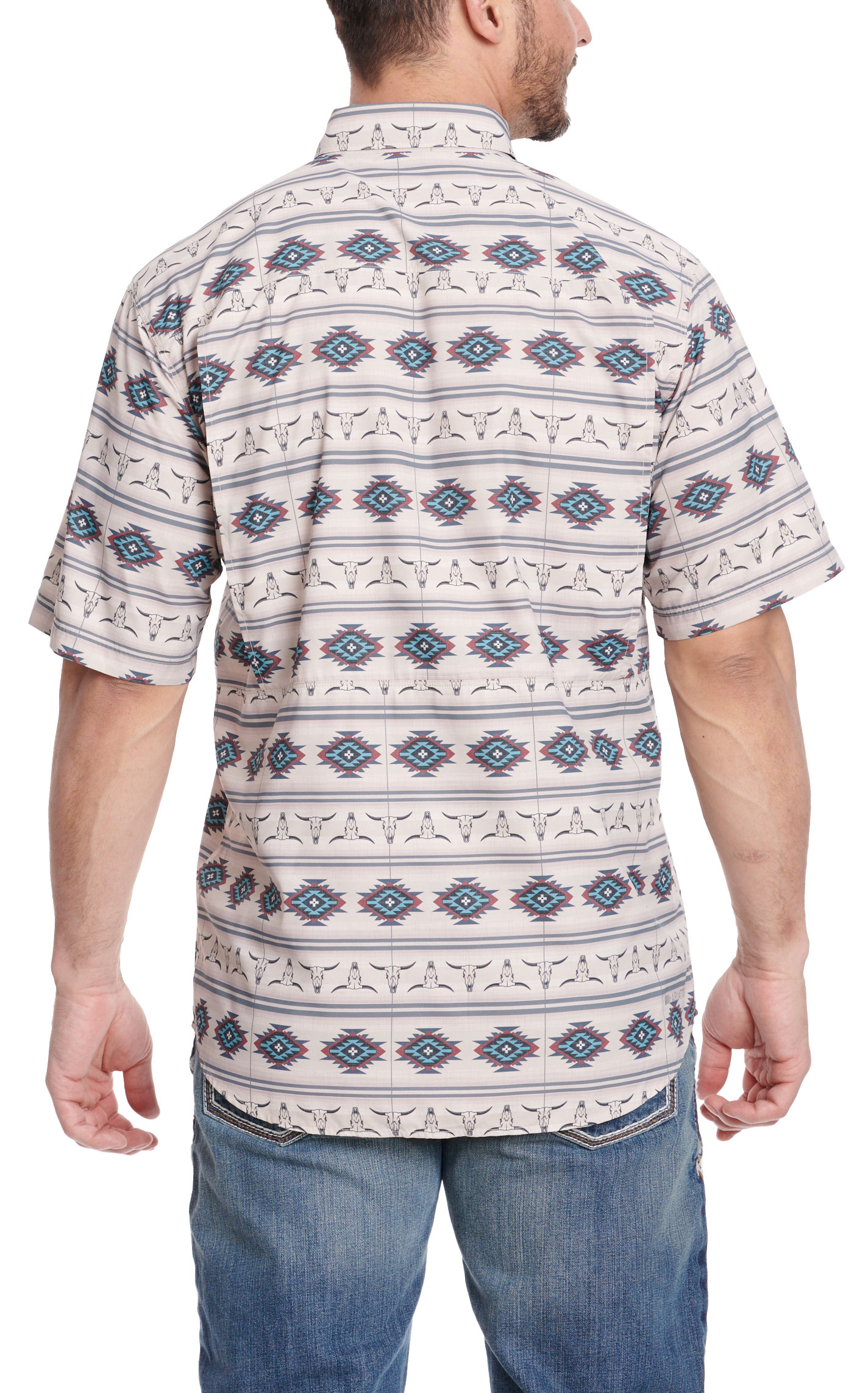 Ariat Men's VentTEK Outbound Desert Sand & Aztec Skull Print Short ...