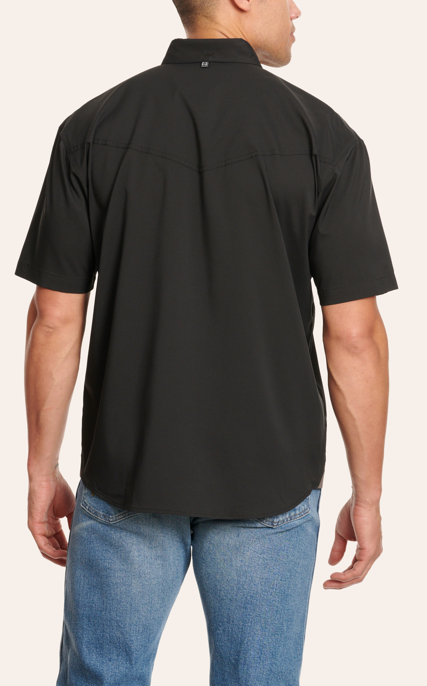 Rafter C Outdoors Men's Angler Black Short Sleeve Fishing Shirt