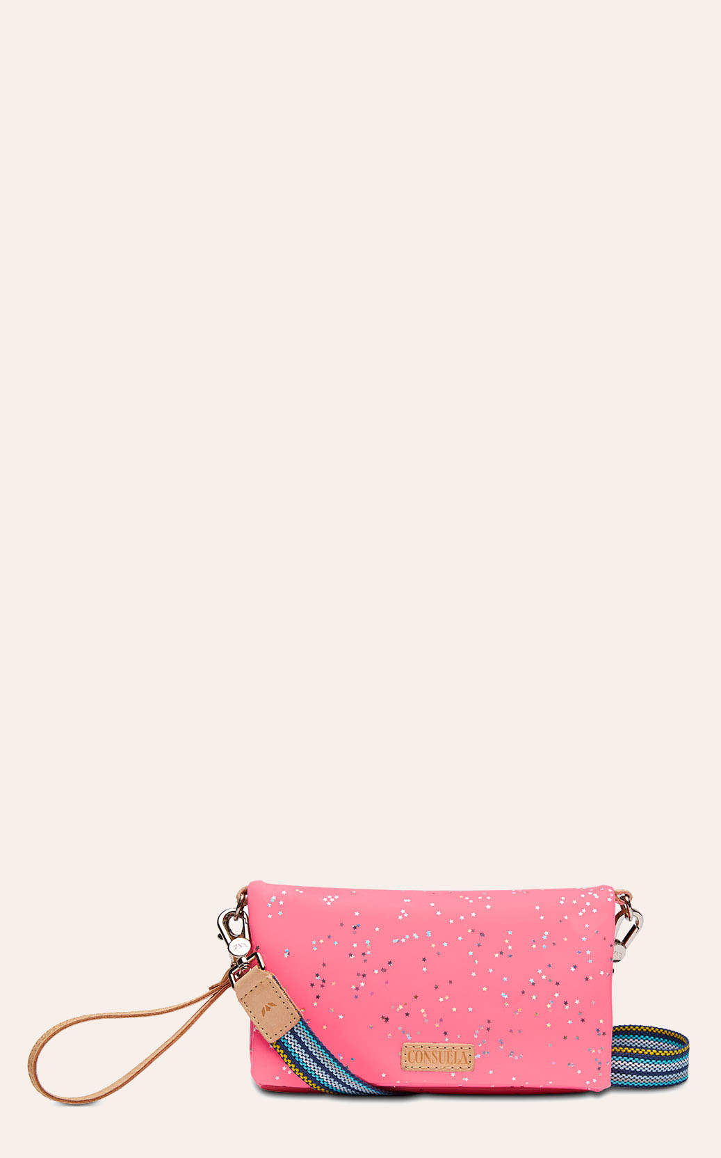 Consuela Shine Pink Glitter Uptown Crossbody Purse