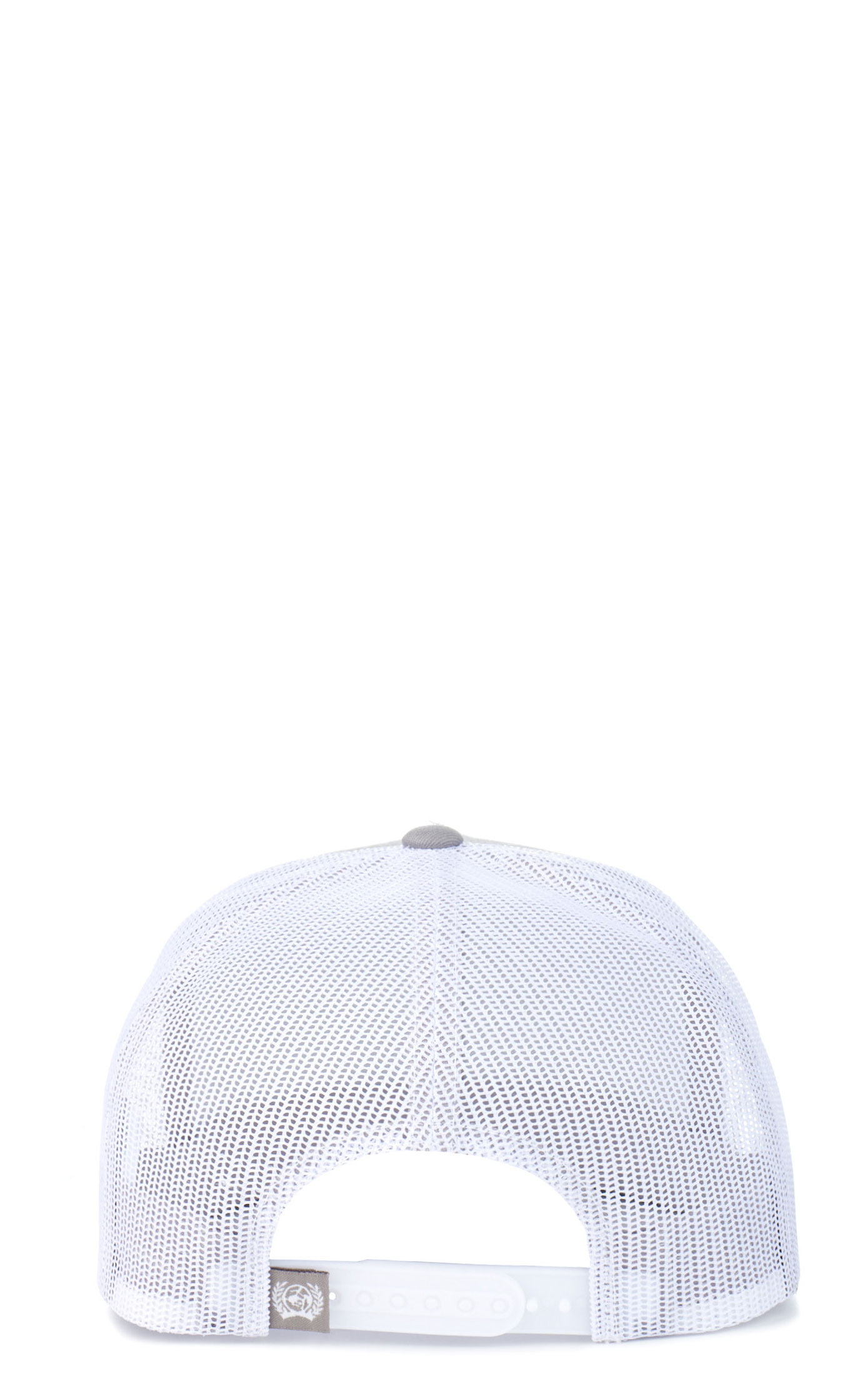 Cinch Men's Grey and White with Square Logo Patch Trucker Cap