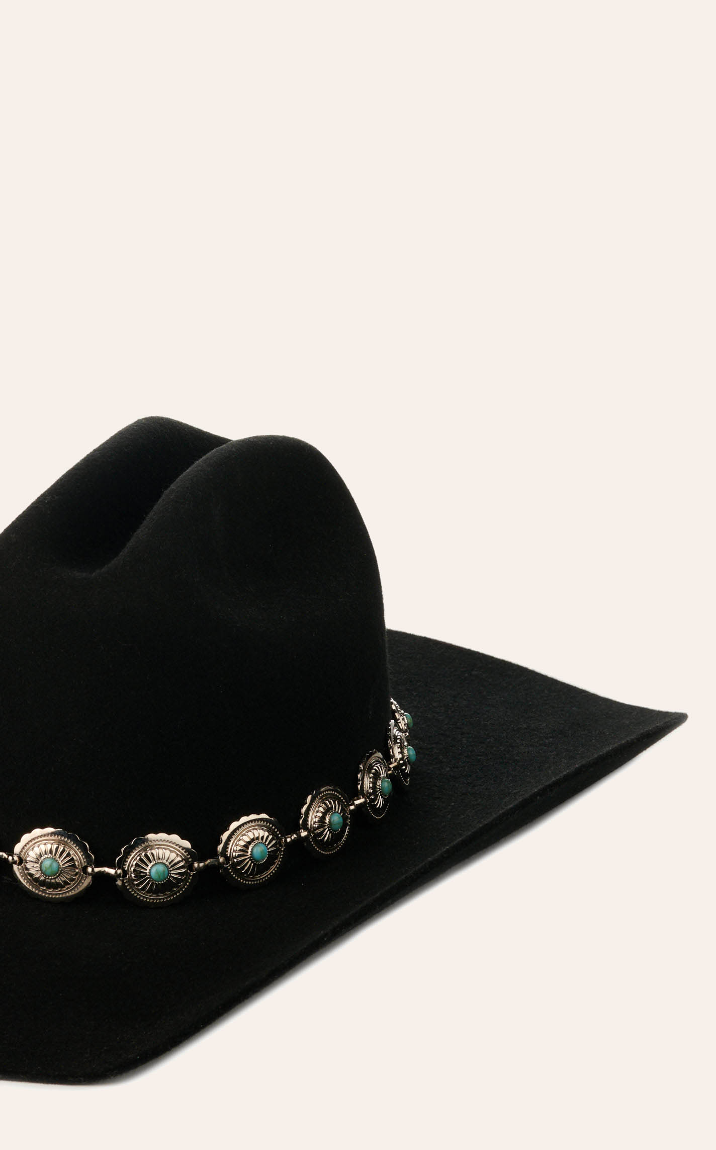 3D Belt Co. Silver with Turquoise Stones Concho Hat Band