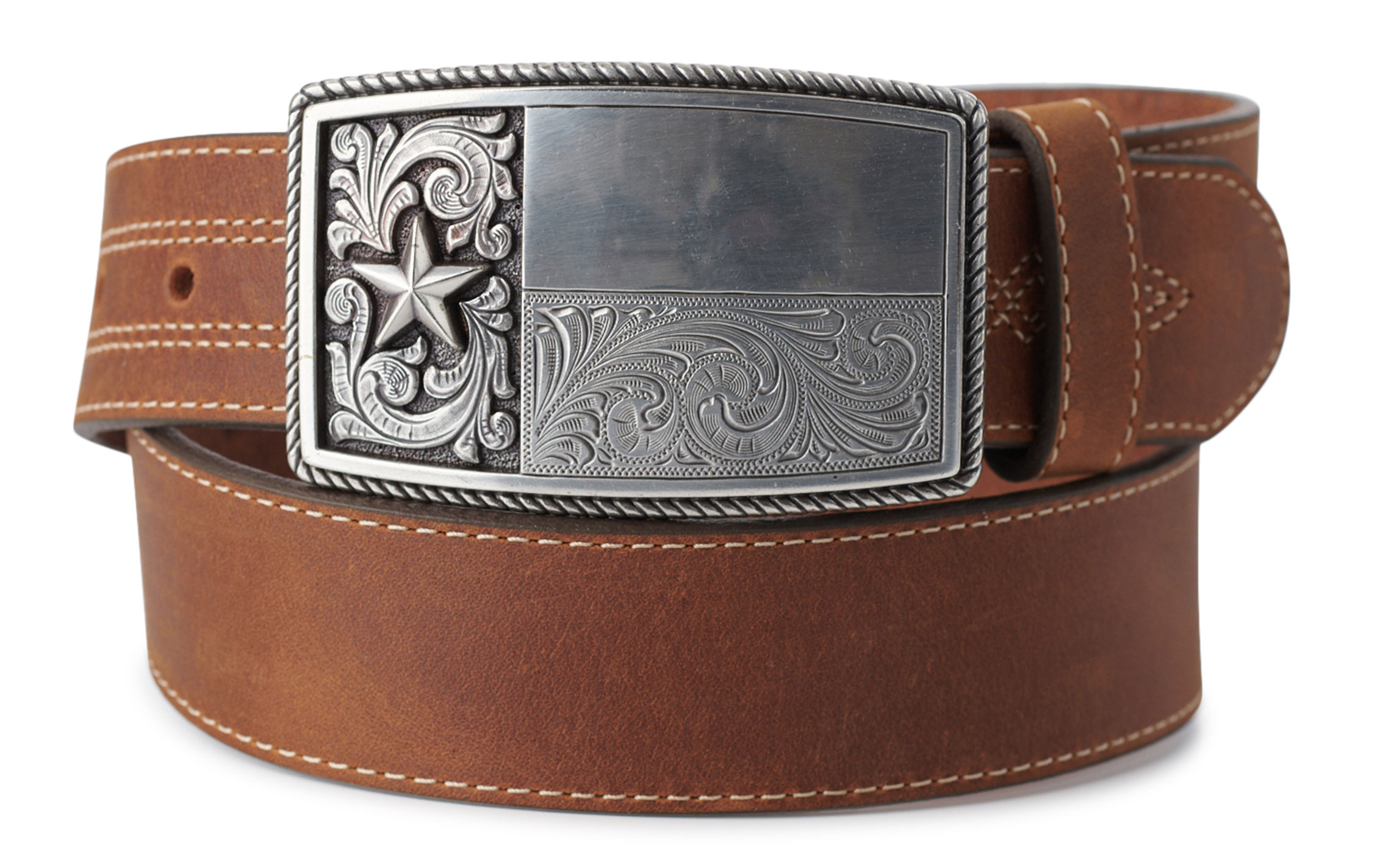 Justin Brown Genuine Leather Texan Tuff Western Belt