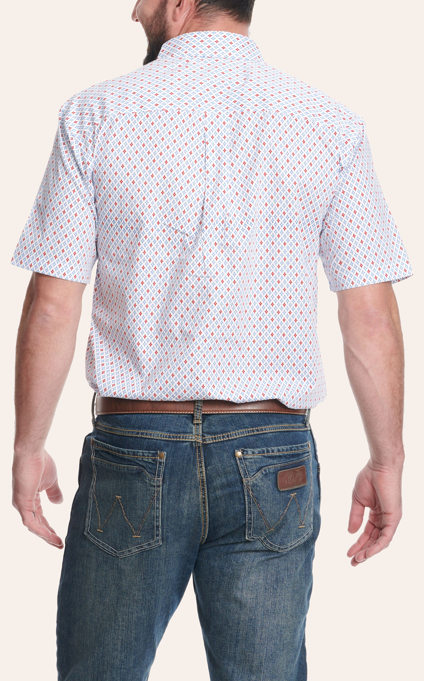 Wrangler Men's George Strait Collection Red & Blue Diamond Geo Western ...