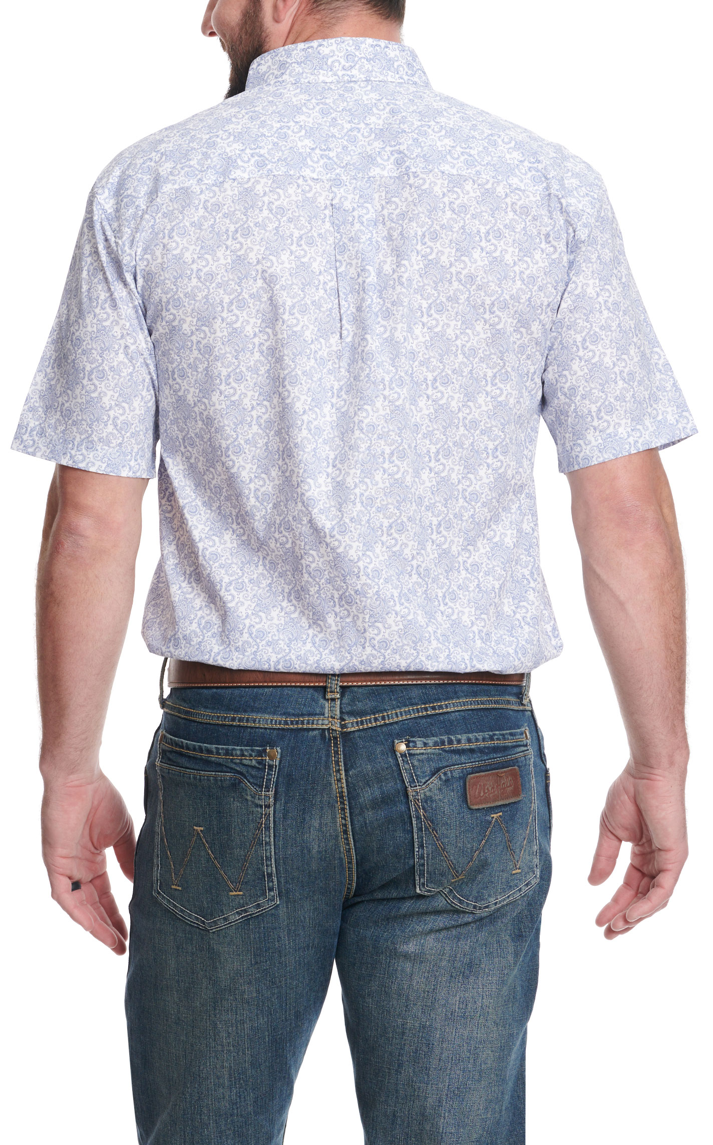 Wrangler Men's George Strait Collection Steel Blue Paisley Western Shirt