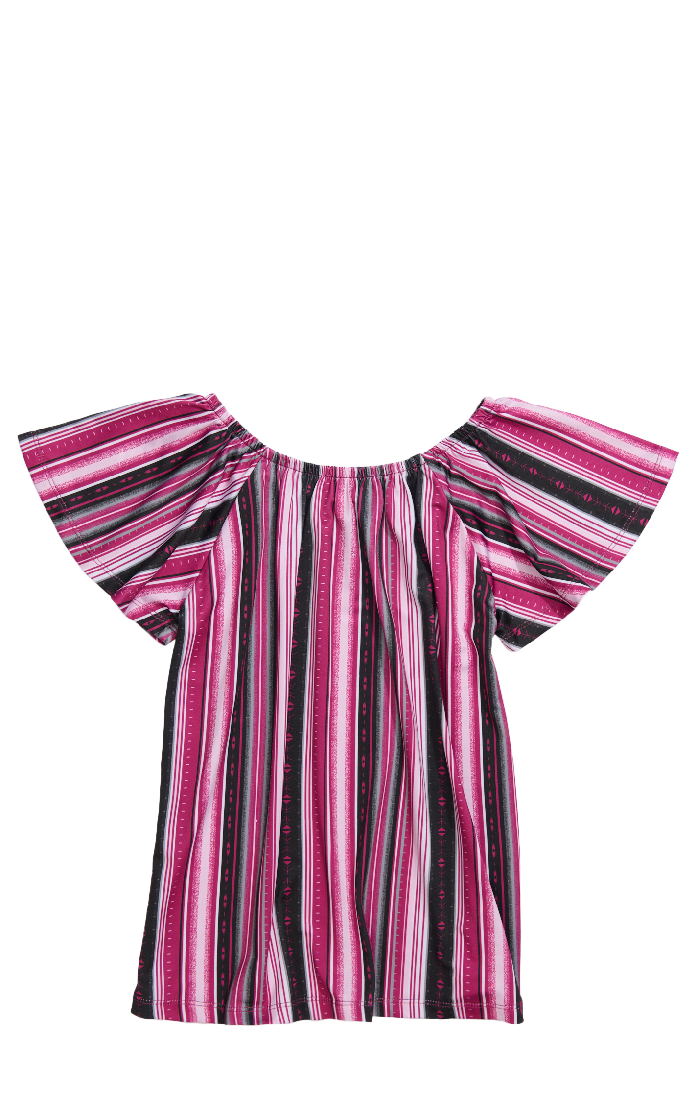Cowgirl Hardware Girl's Black & Berry Aztec Serape Flutter Top