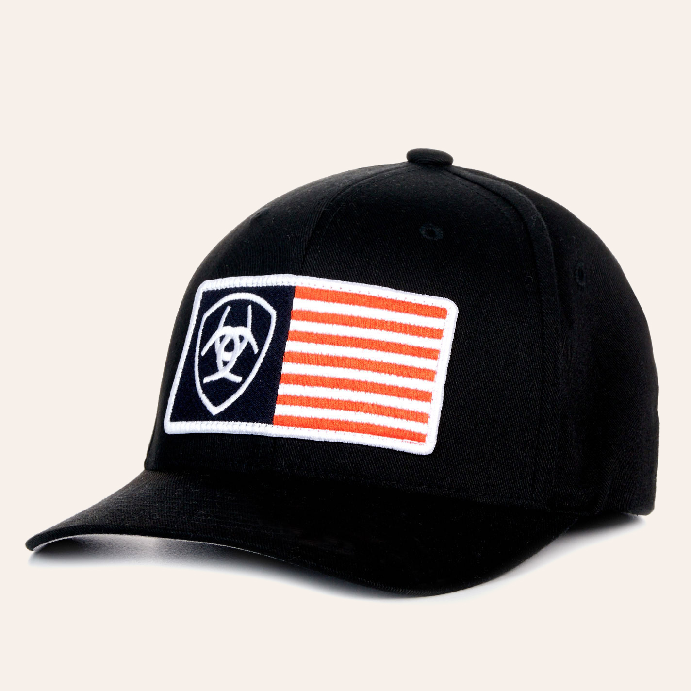 Ariat Men's Black Flag Logo Patch Cap