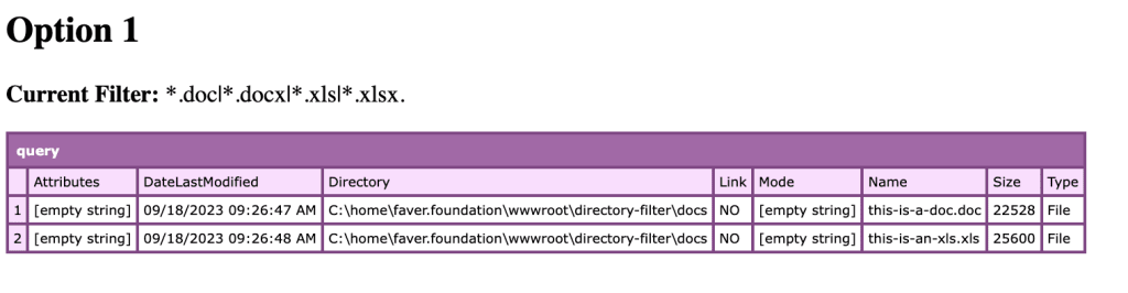 ACF Bug CF-4219348 (cfdirectory Filter: The importance of filter order ...