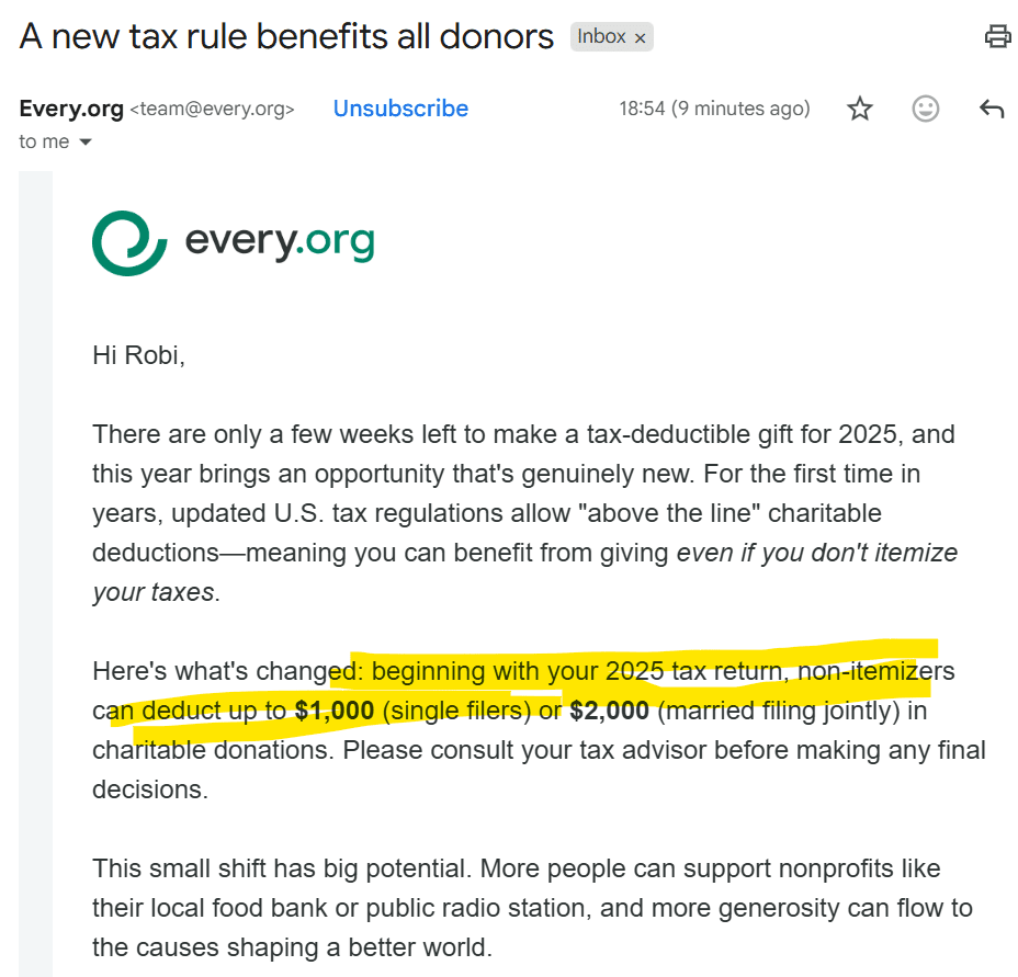 US tax rules for donations changing next year — EA Forum