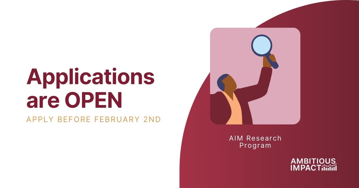 Announcing Applications for the AIM Research Program April 2025 — EA Forum