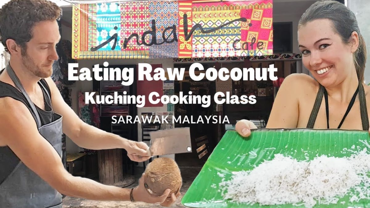 How to Prepare Raw Coconut Cooking Class in Malaysia | Deanna Troy Travels