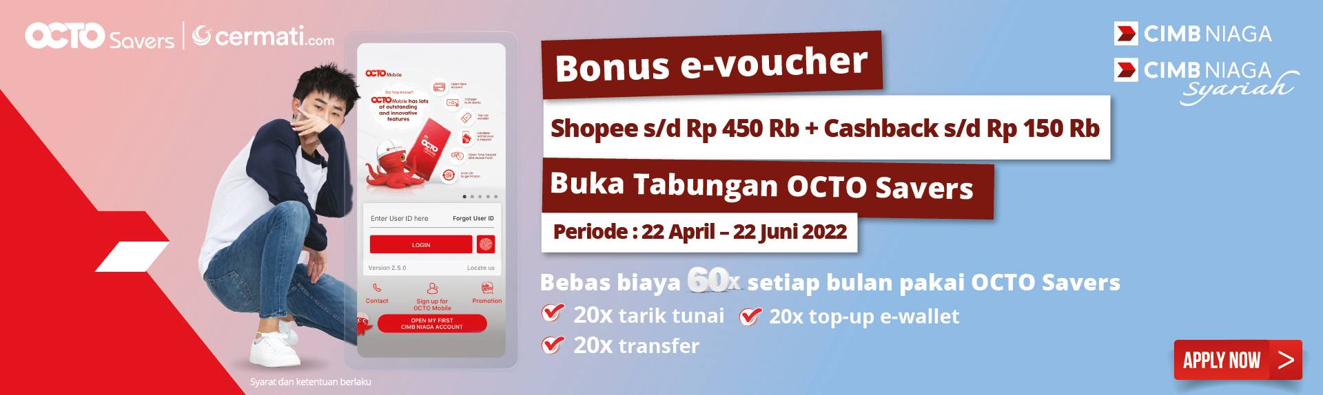 Buka Tabungan OCTO Savers / iB OCTO Savers Sekarang, Dapatkan Bonus e ...