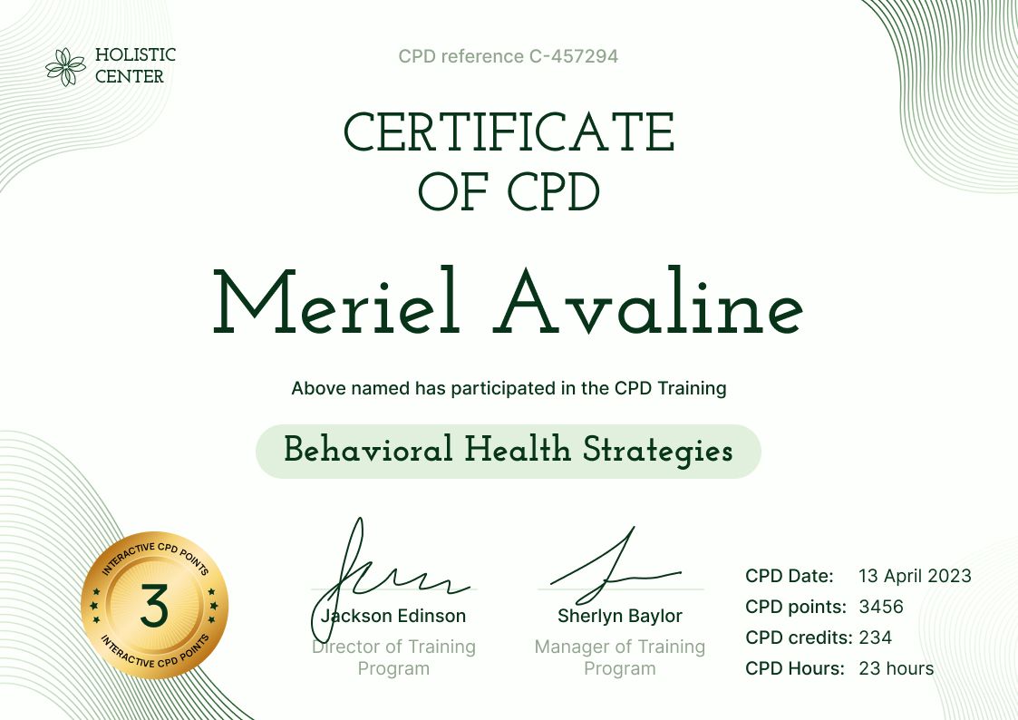 Professional and fancy CPD certificate template