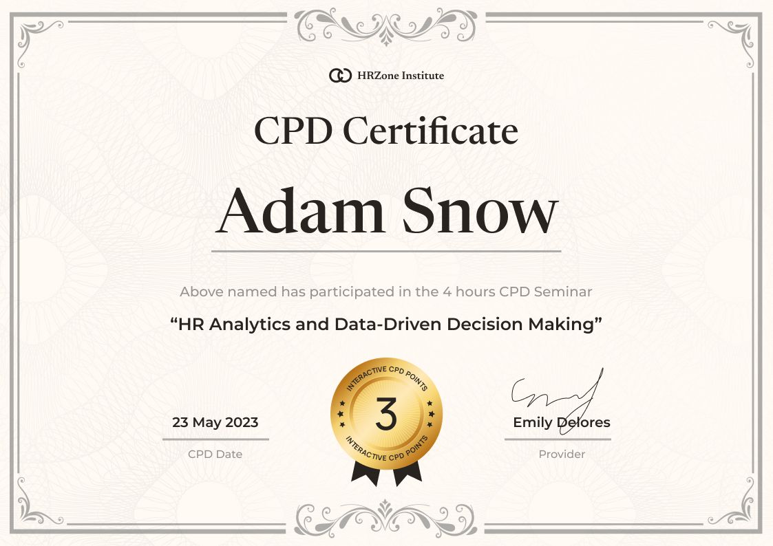 Professional and polished CPD certificate template