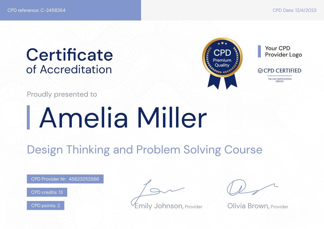 Professional and refined CPD certificate template