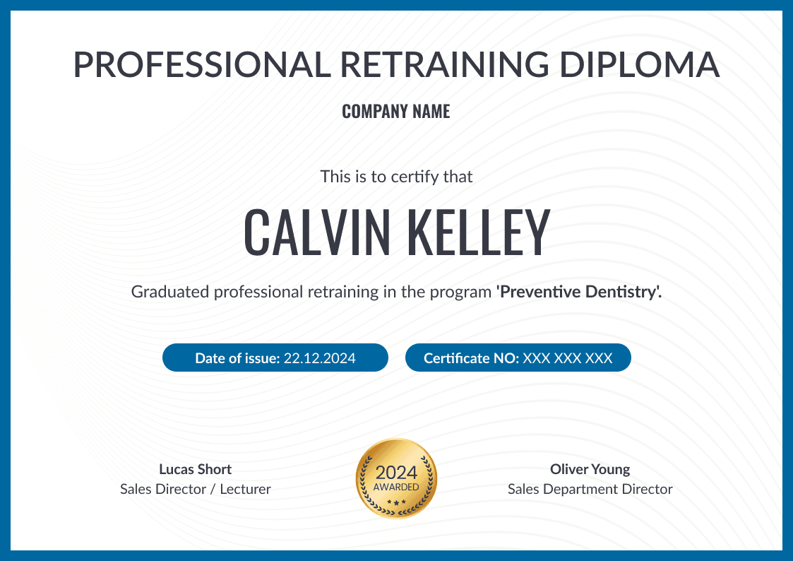 Printable and professional diploma certificate template