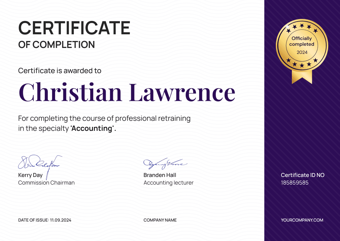 Organized and professional editable diploma template