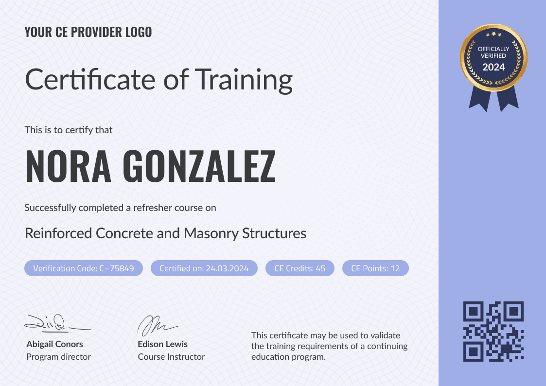 Modern and professional CE certificate template