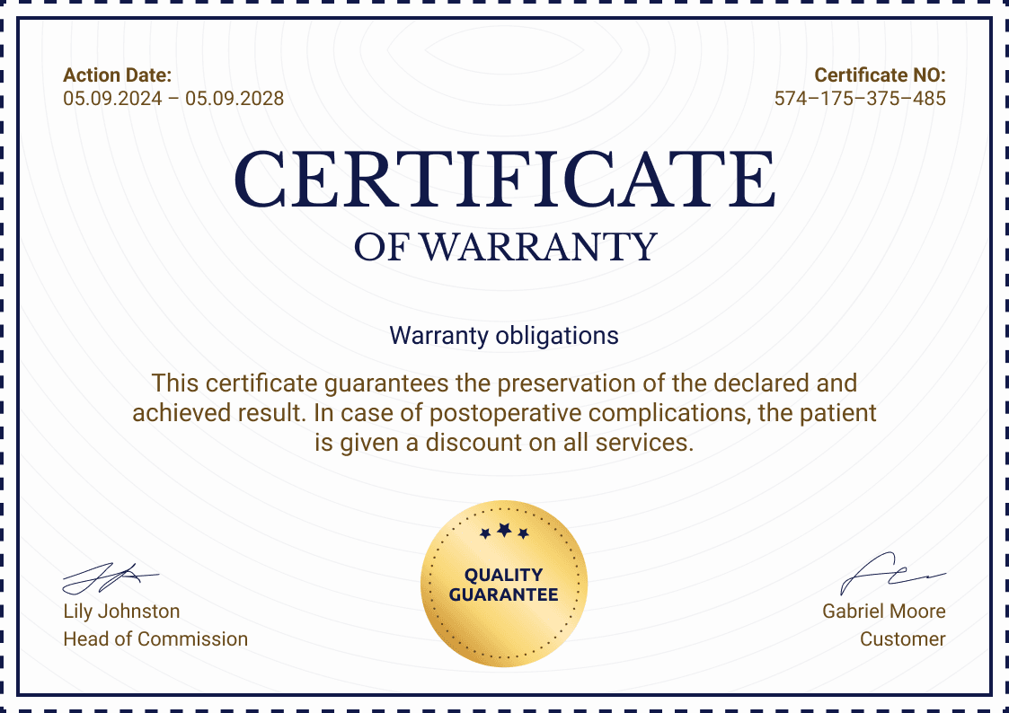 Plain and professional warranty certificate template