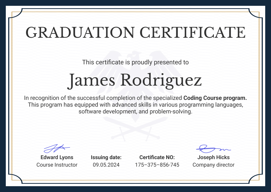 Timeless professional graduation certificate template