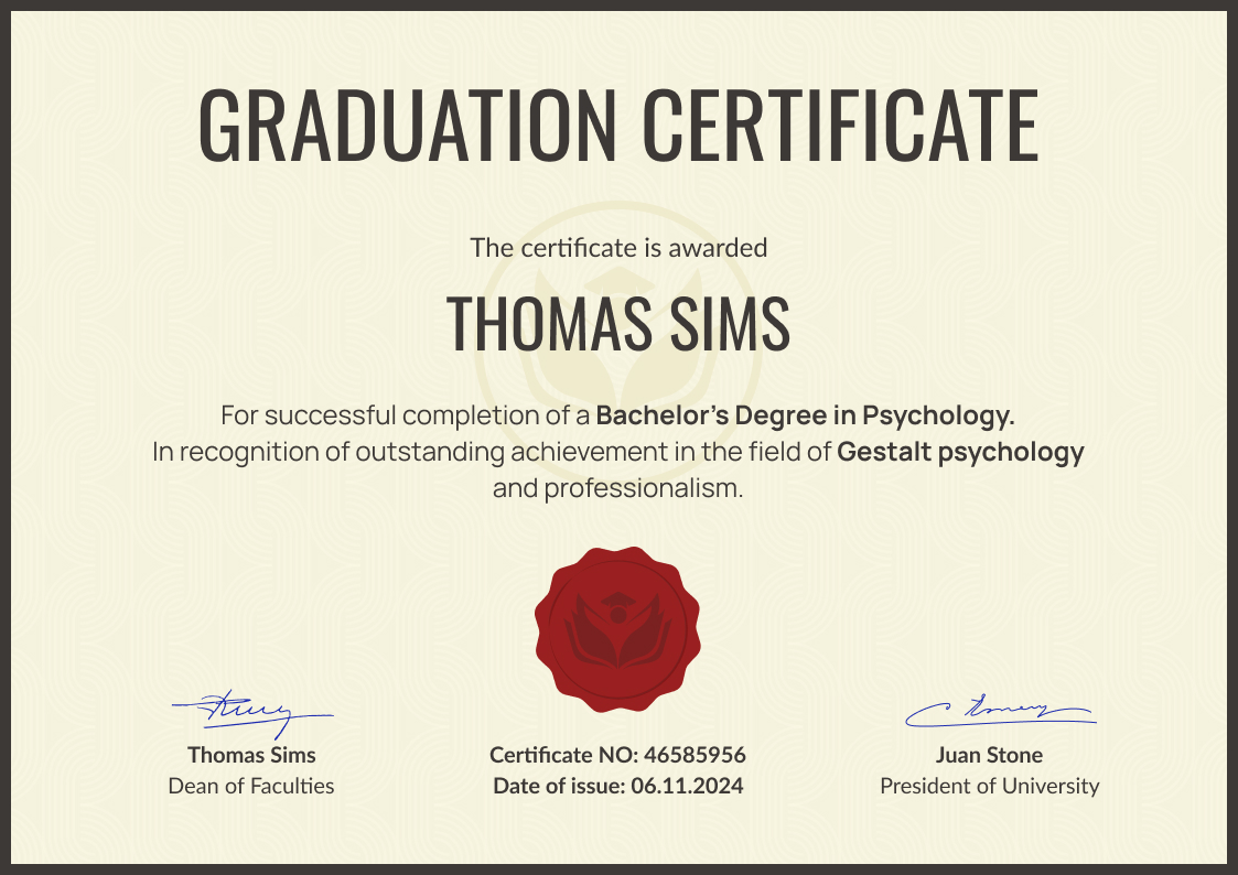 Classic professional graduation certificate template