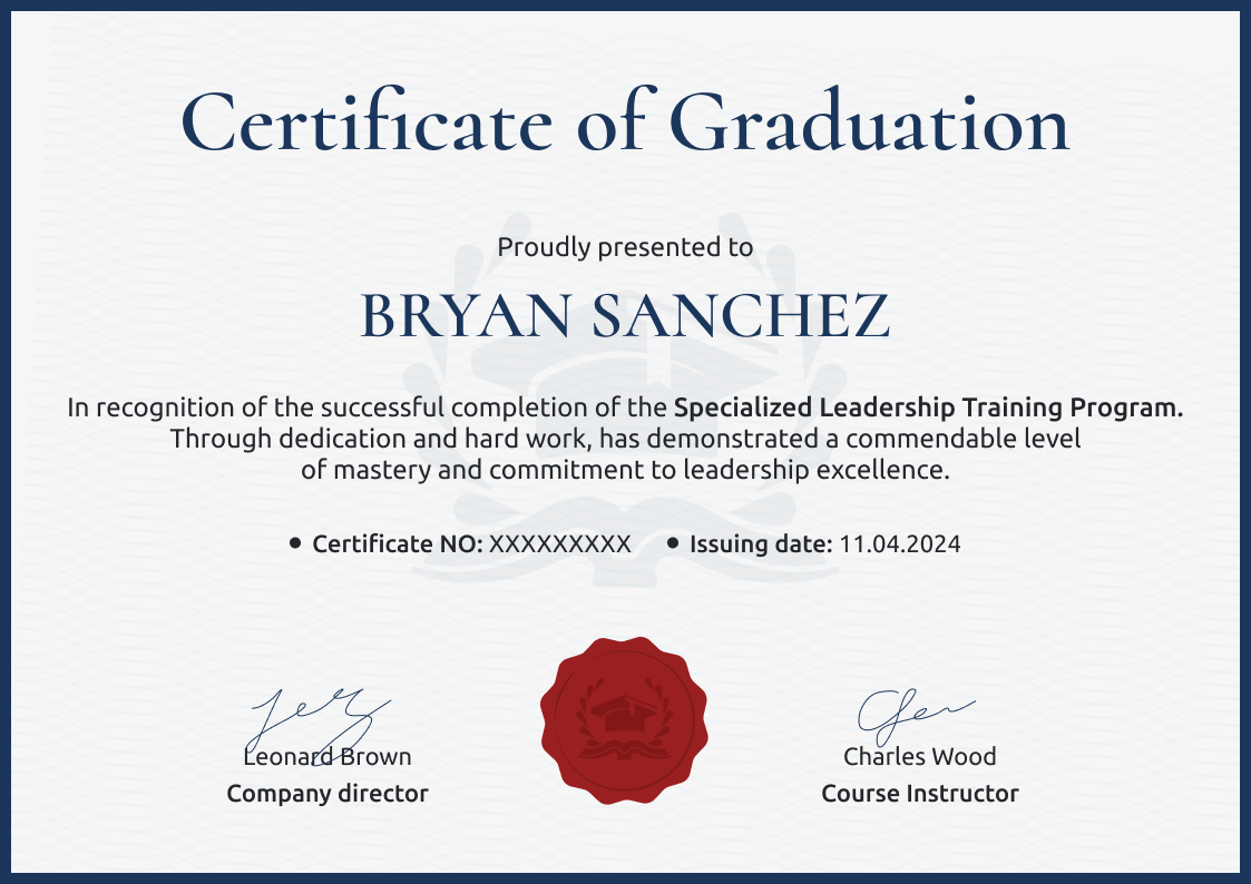 Neat professional graduation certificate template