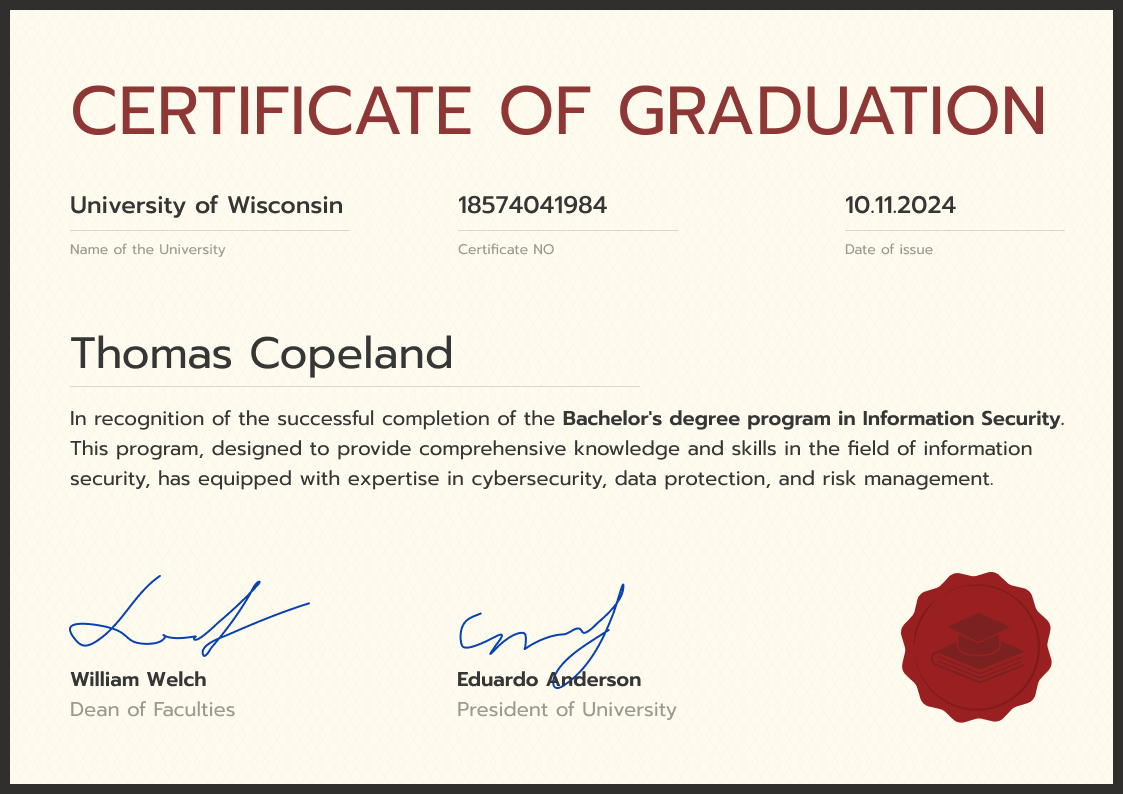 Memorable professional graduation certificate template
