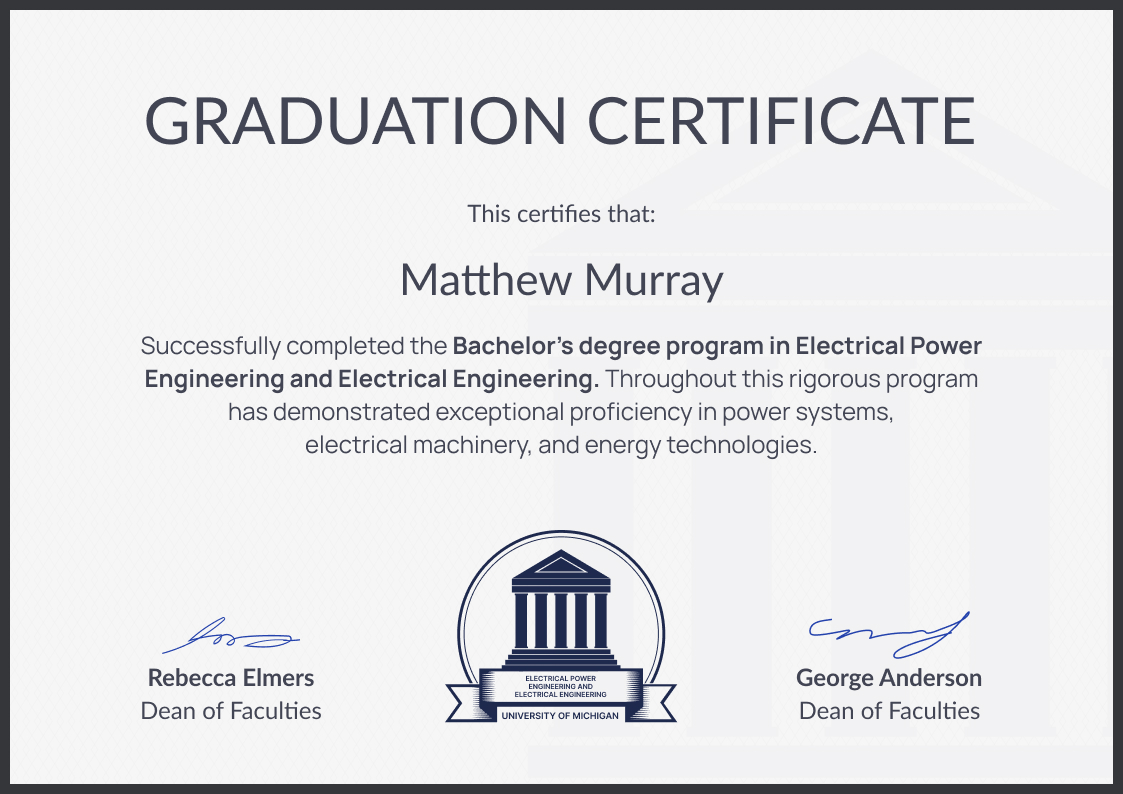 Subtle professional graduation certificate template