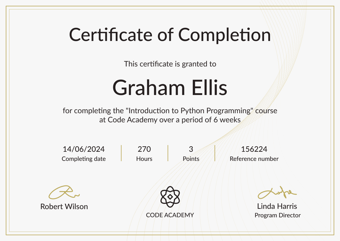 Elevated and simple course certificate template