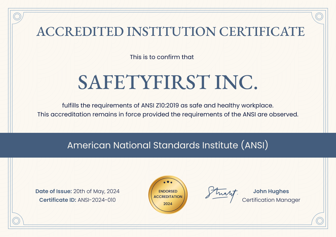 Versatile and professional accreditation certificate template