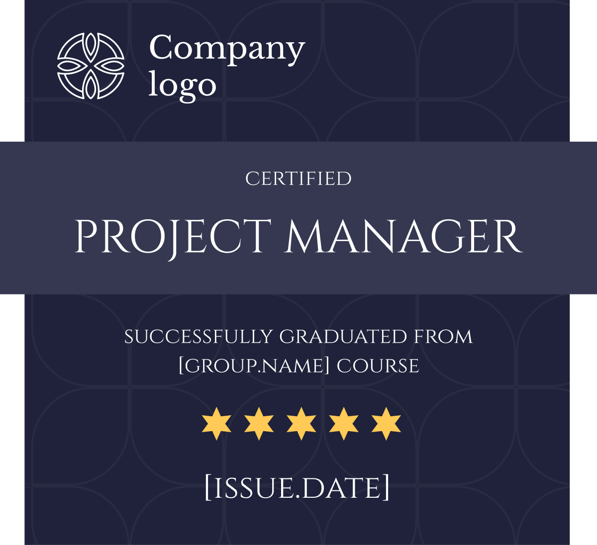 Modern and elegant blue recognition badge template