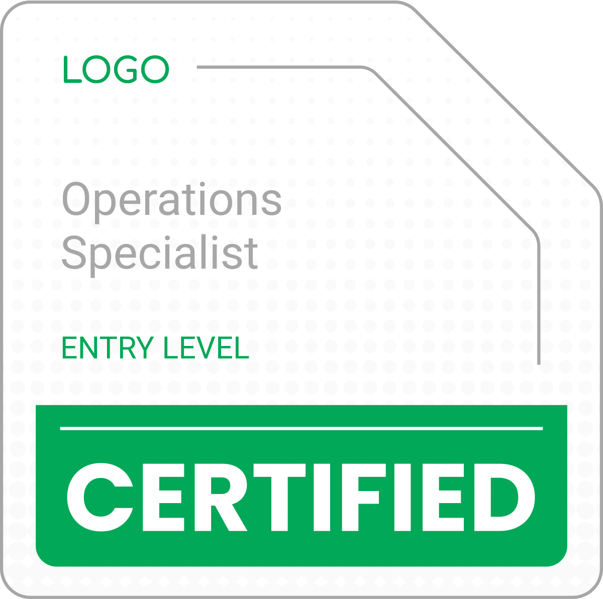 Simple and plain green recognition badge template