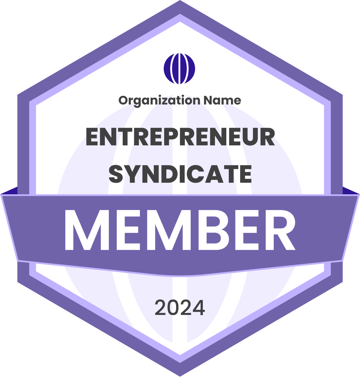 Professional and striking purple recognition badge template