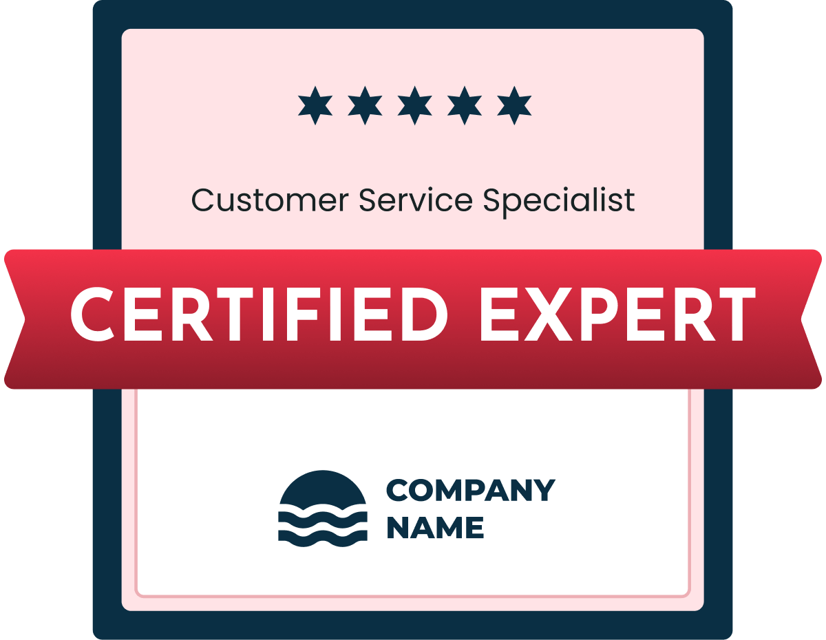 Modern and adaptable red achievement badge template