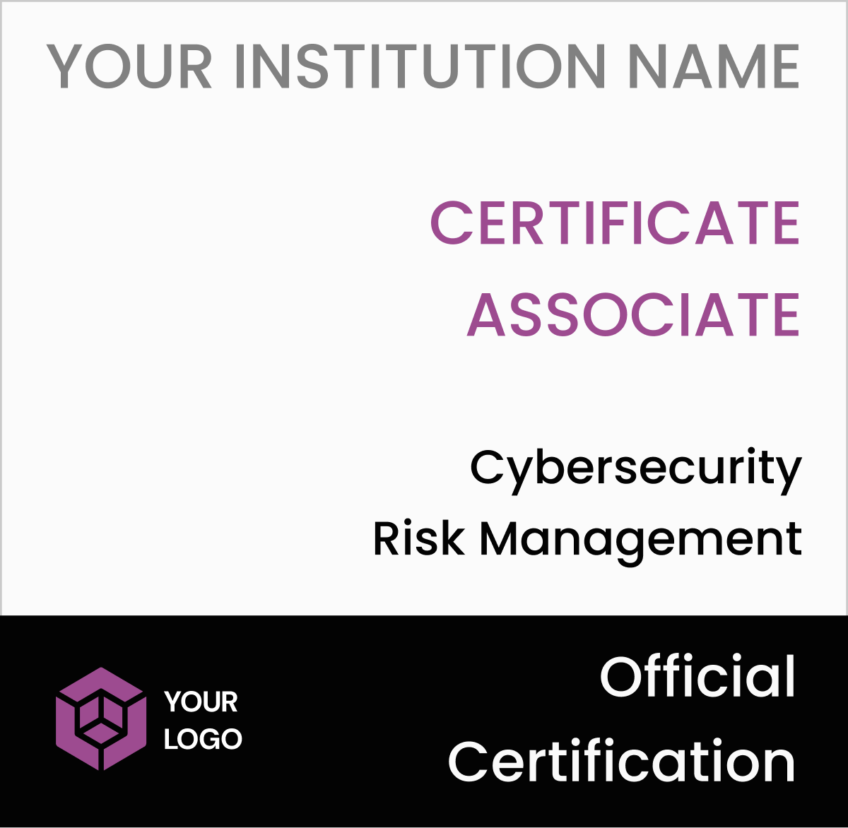 Professional and concise purple achievement badge template