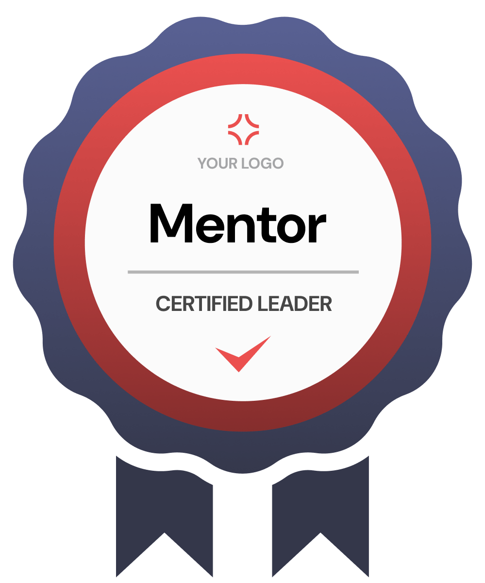 Simple and clear red achievement badge template