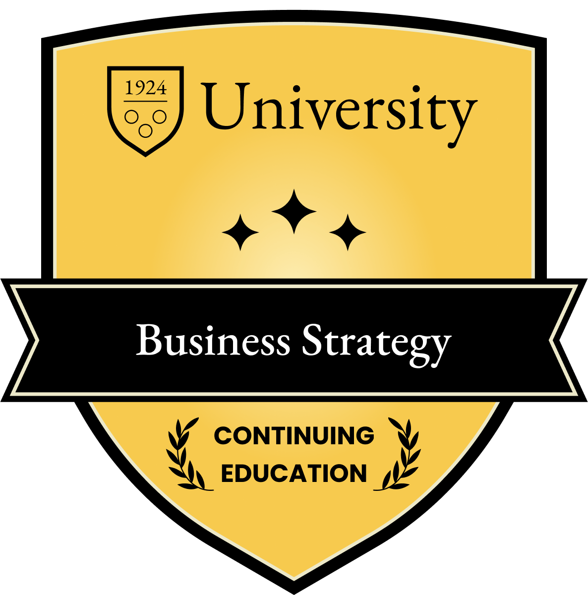 Formal and reliable yellow achievement badge template