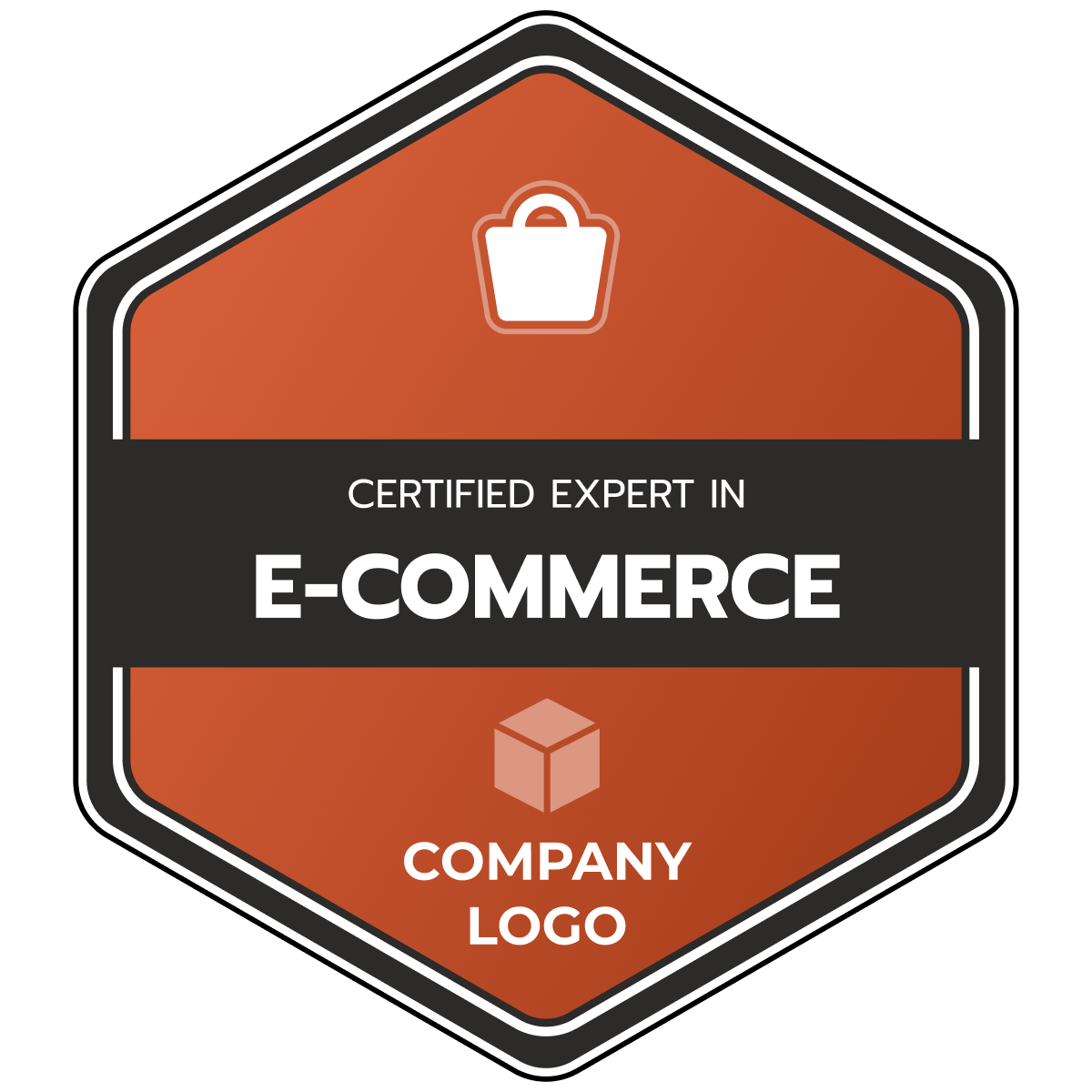 Modern and dynamic red course completion badge template