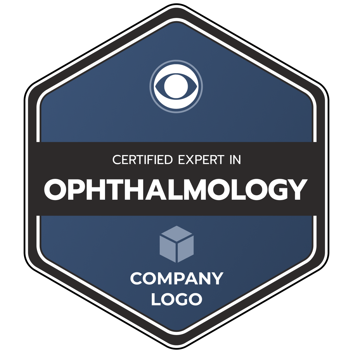 Modern and organized blue course completion badge template