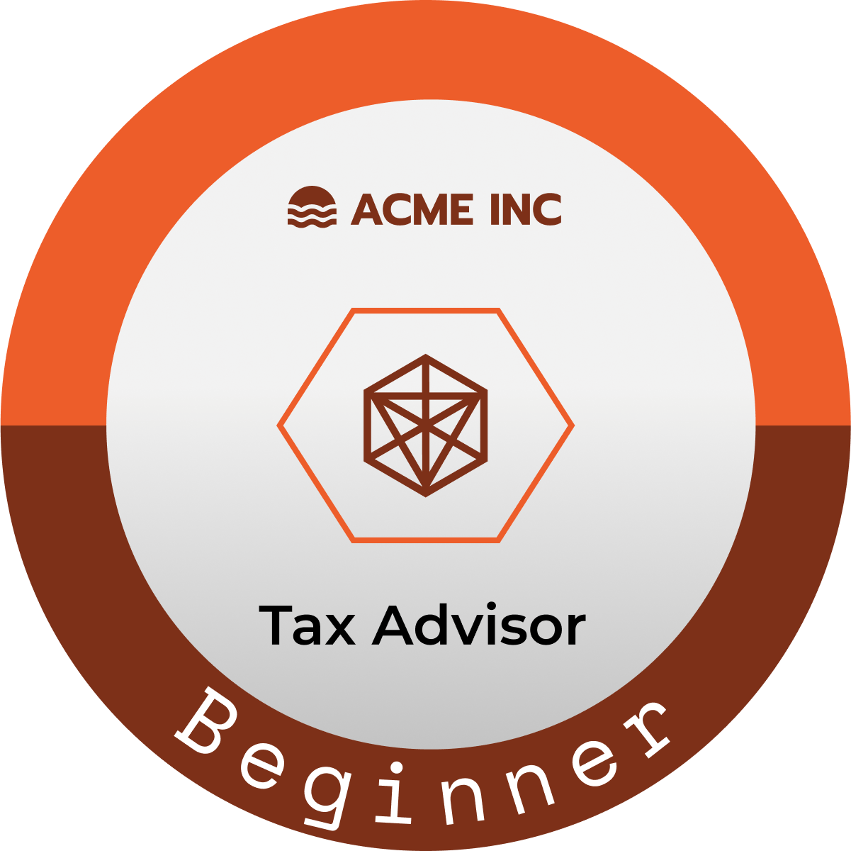 Professional and direct orange course completion badge template