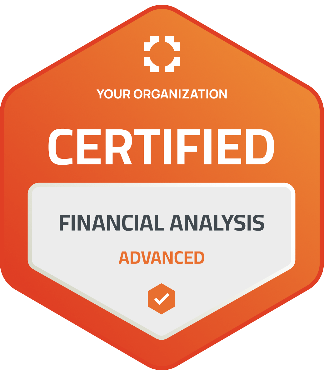 Professional and bold orange completion badge template