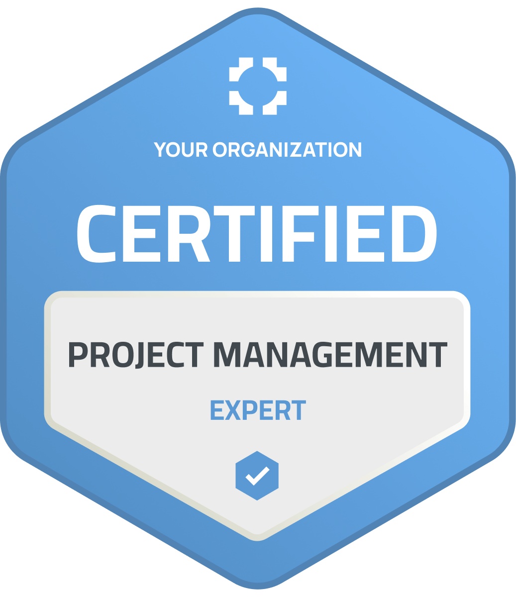 Professional and clear blue completion badge template